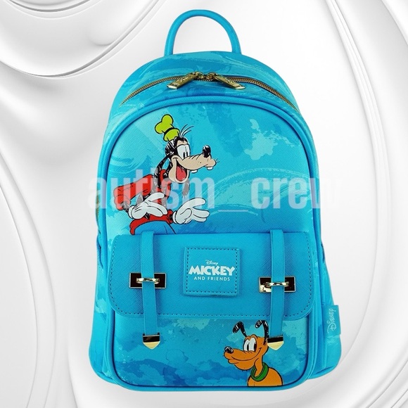 Disney | Bags | 24 New Disney Mickey Friends Goofy Pluto Blue Backpack 4432 | Poshmark